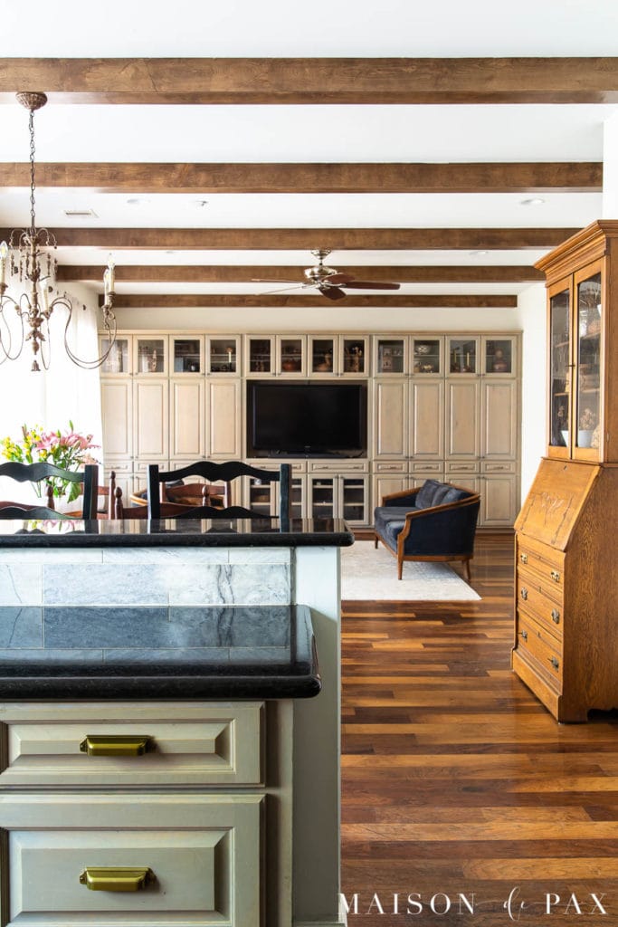Rich, Traditional Two-Toned Kitchen and Open Living - Maison de Pax