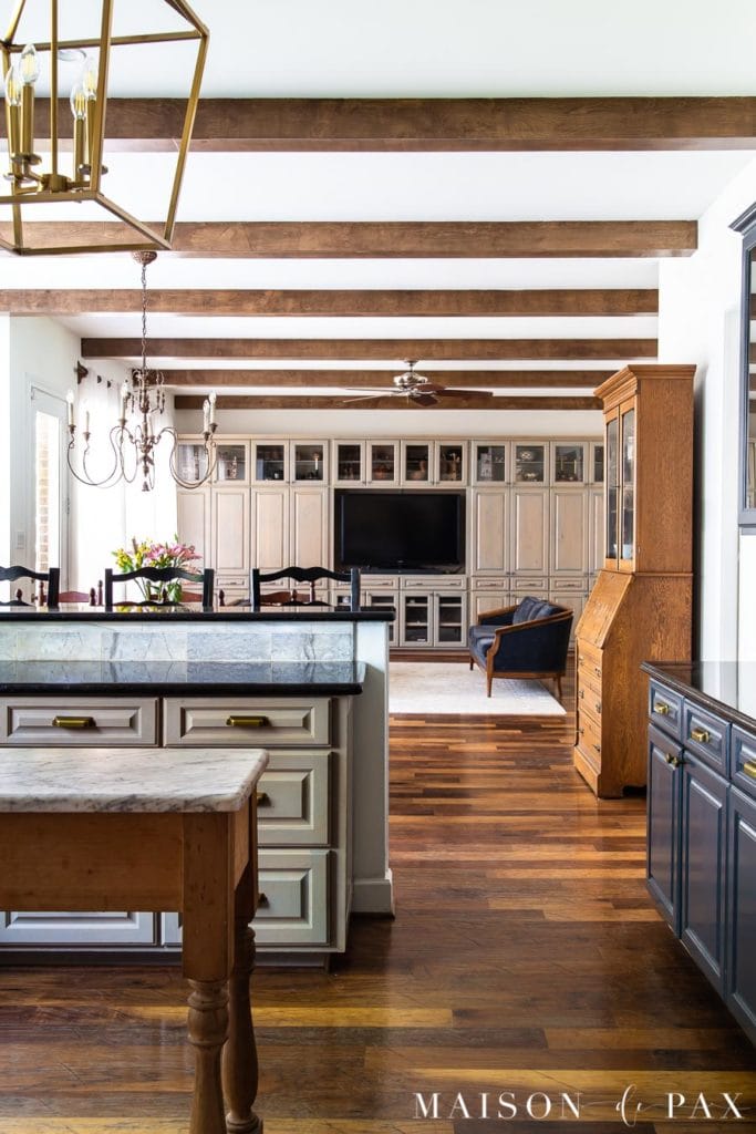 Rich, Traditional Two-Toned Kitchen and Open Living - Maison de Pax