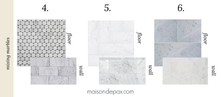 Marble Tile Combinations for Bathrooms - Maison de Pax