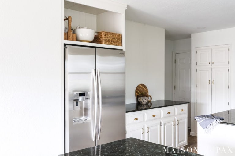 DIY Over Refrigerator Cabinet Surround (Built-In Fridge Cabinet Tutorial)