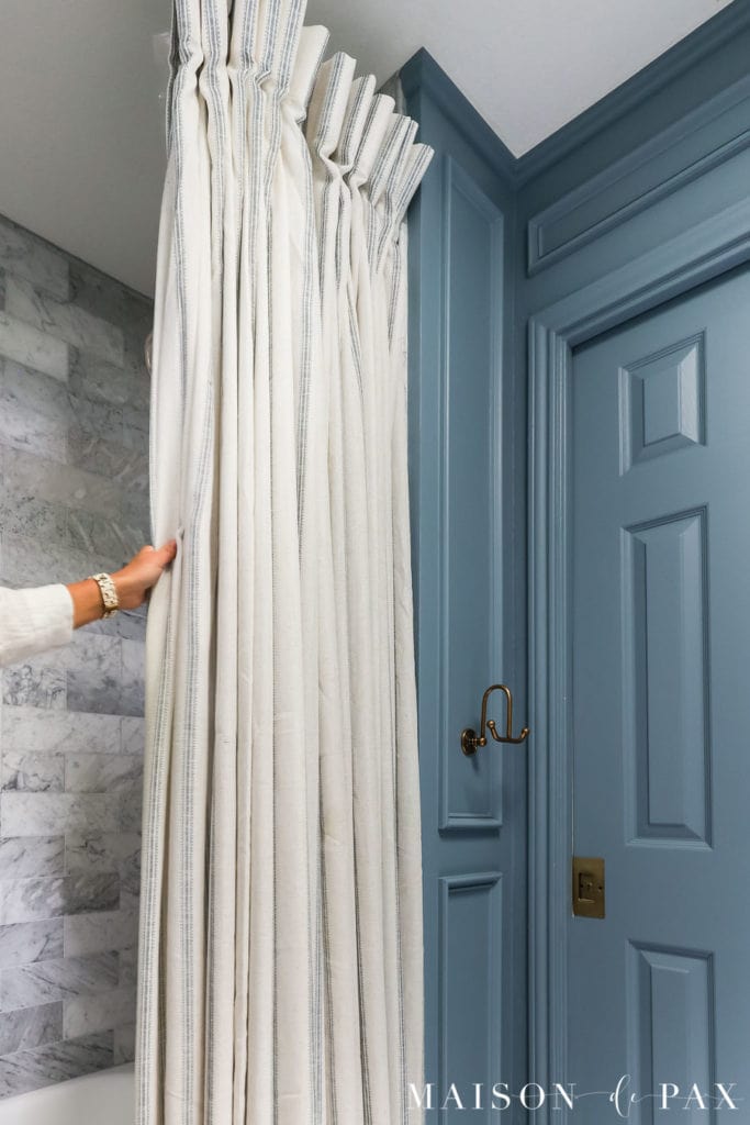How To Use Curtain Panels as Shower Curtains - Maison de Pax